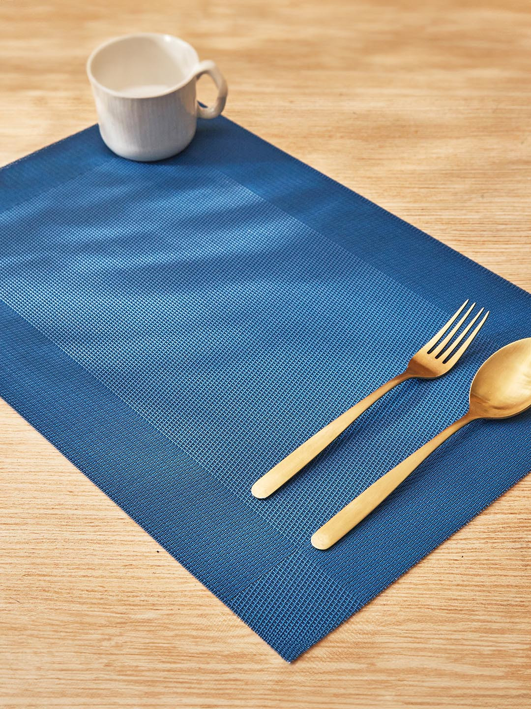 Buy Home Centre Eden Blue 6 Pieces Textured Rectangle Table Placemats ...