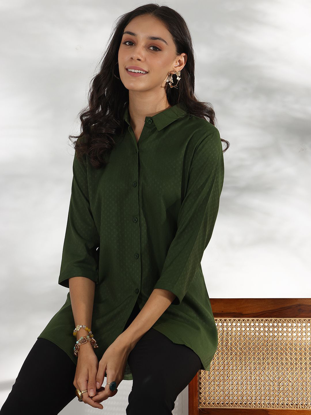 Buy Libas Shirt Collar Front OpenTunic - Tunics for Women 31197778 | Myntra