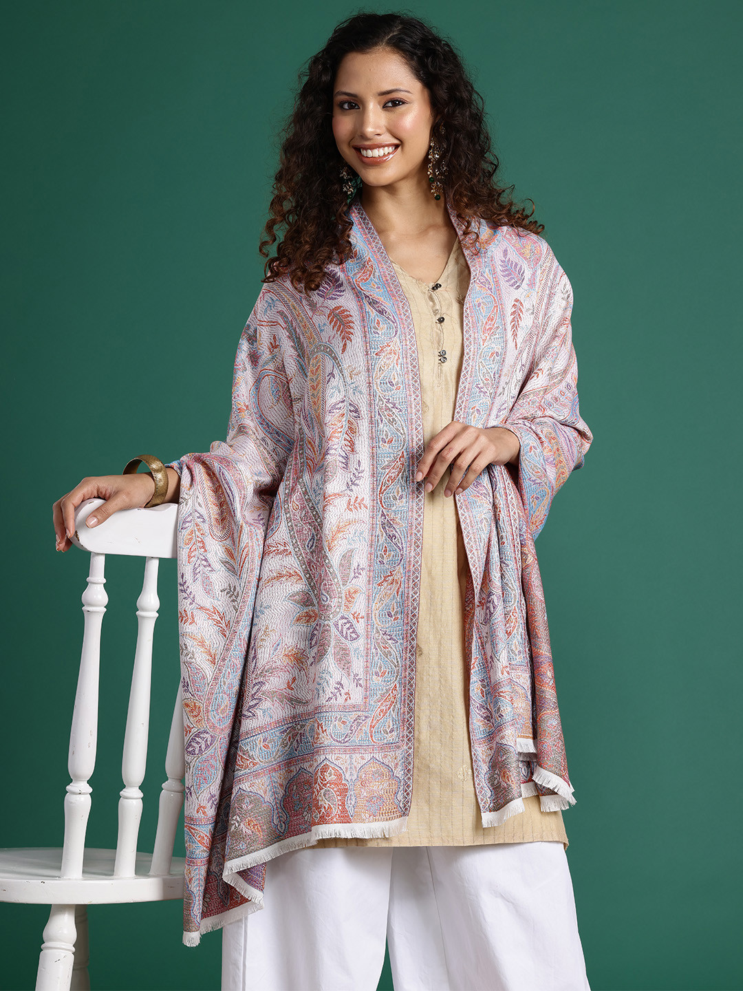 Buy Sangria Women Woven Design Stole - Stoles for Women 31209915 | Myntra