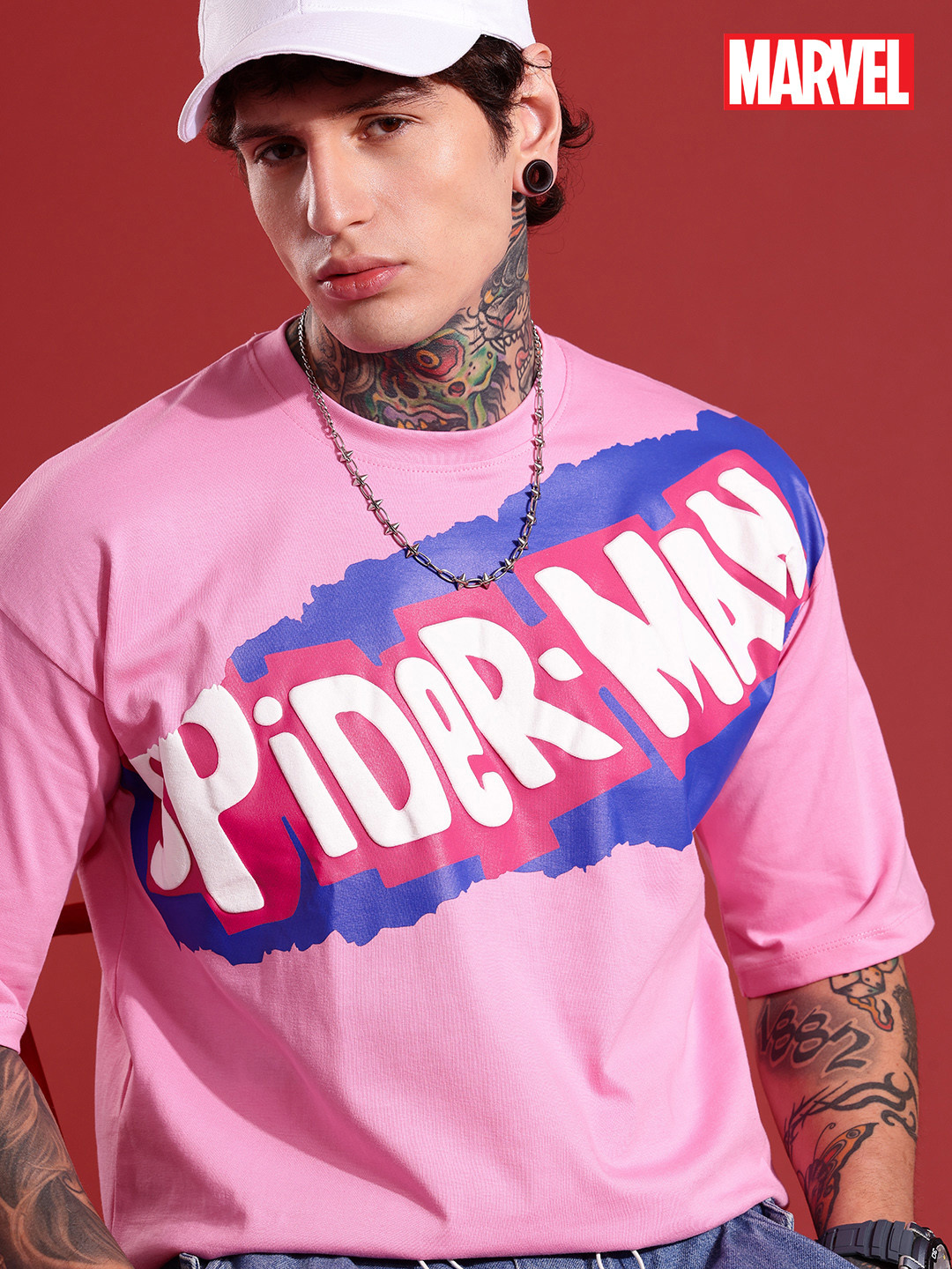 Buy MARVEL STREET Spider Man Oversized Cotton T Shirt - Tshirts for Men ...