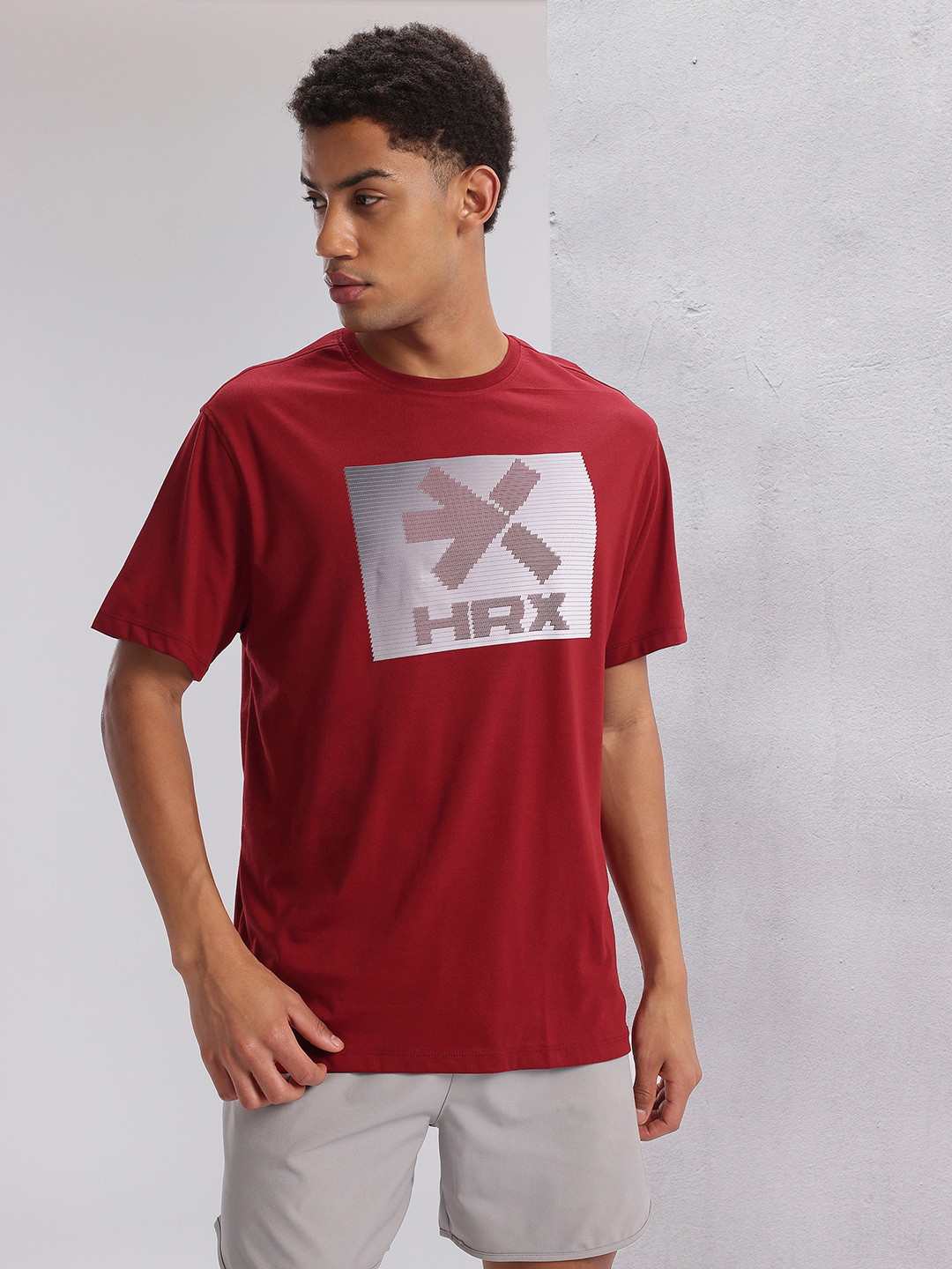 Buy HRX By Hrithik Roshan Twin Collection Brand Logo Printed T Shirt ...