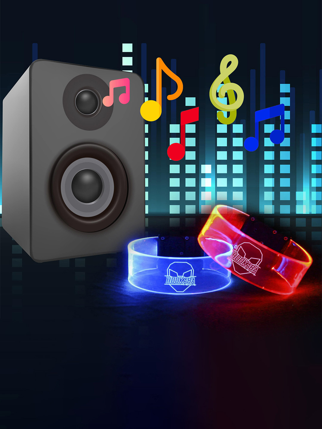 Buy Hookaba Rhythm Wrap Unisex LED Party Live Concert Wrist Band ...