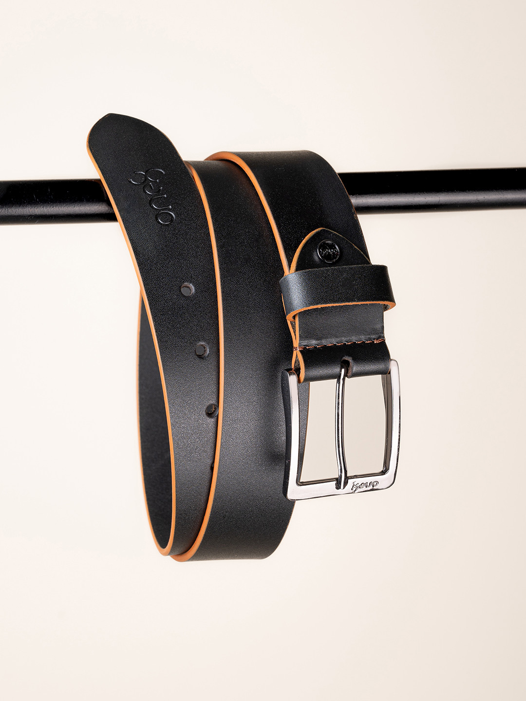 Buy One8 Men Black Leather Belt With Nickel Buckle - Belts for Men ...