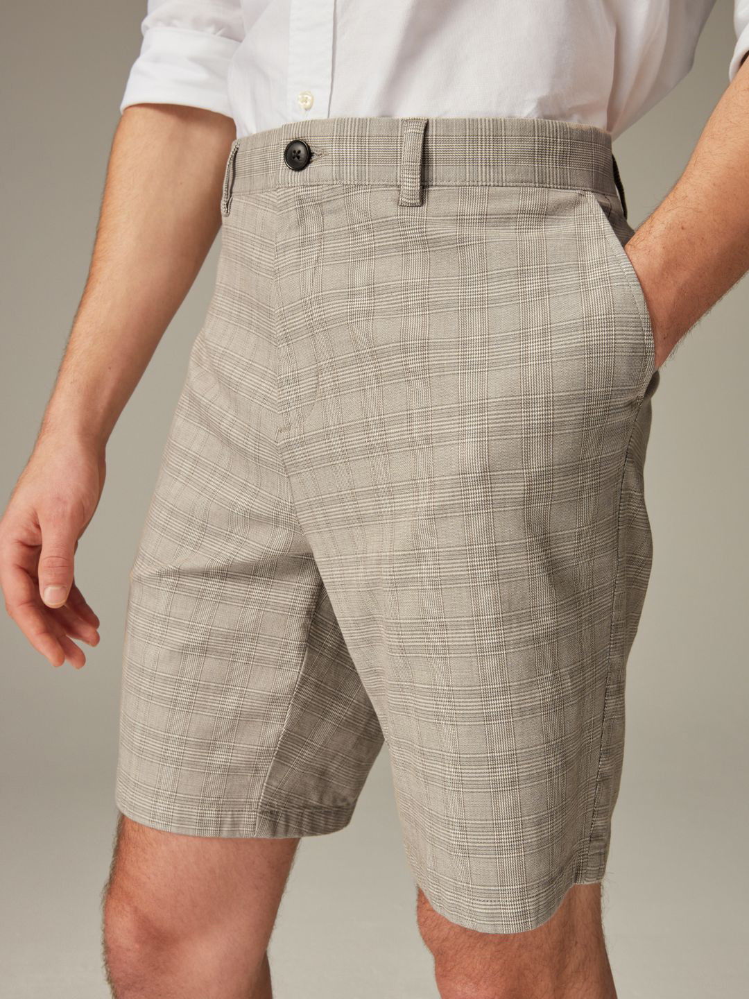 Buy NEXT Men Straight Fit Checked Chinos Shorts - Shorts for Men ...