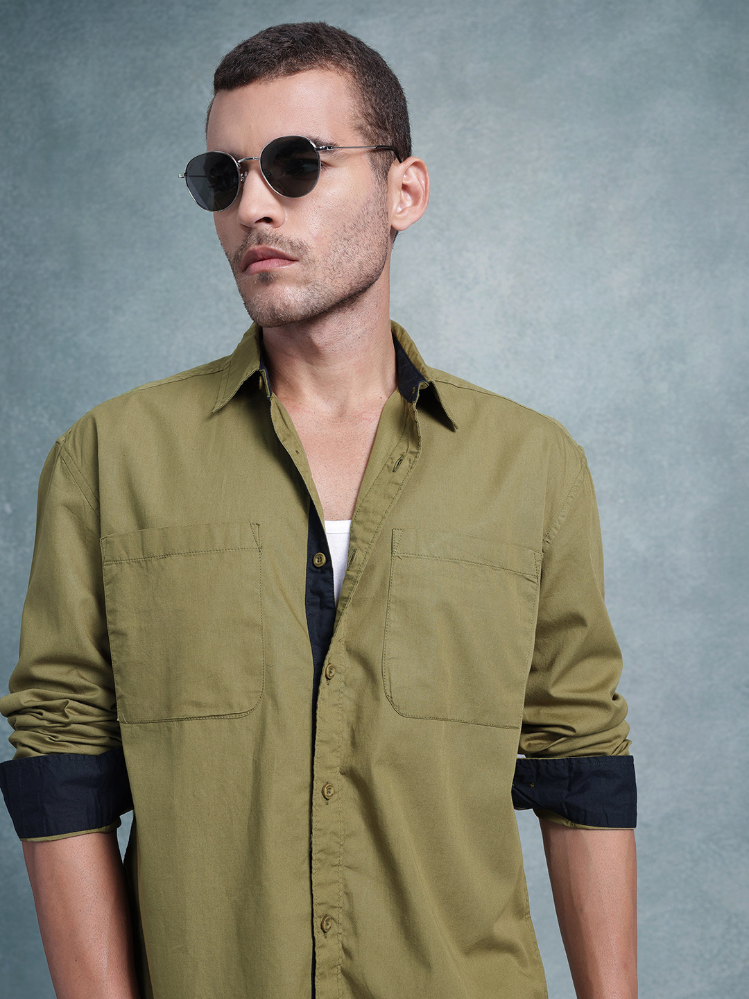 Buy The Roadster Life Co. Pure Cotton Drop Shoulder Sleeves Relaxed Fit Casual Shirt - Shirts ...