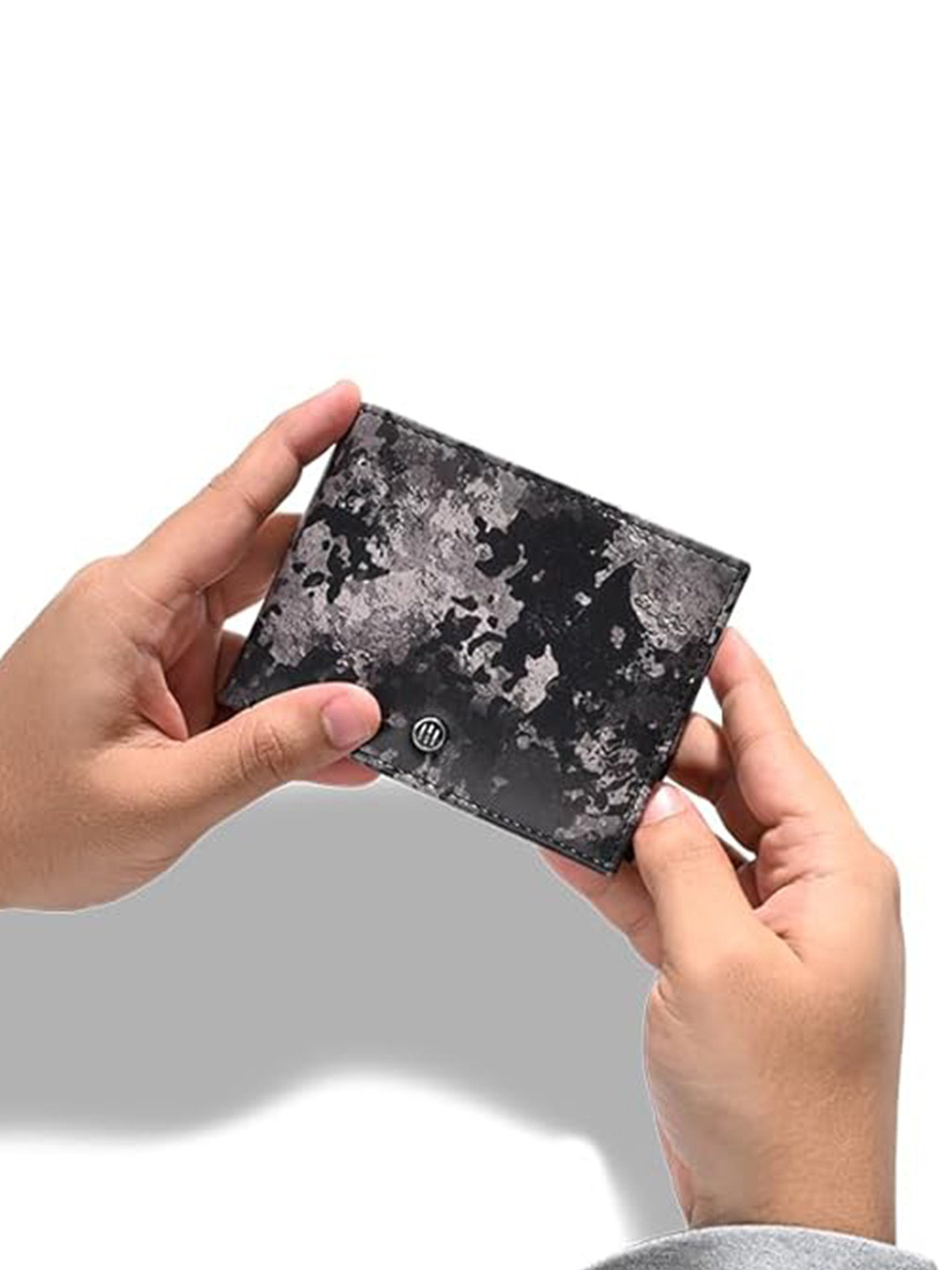 Buy HALDEN Men Textured Embellished Leather RFID Two Fold Wallet ...