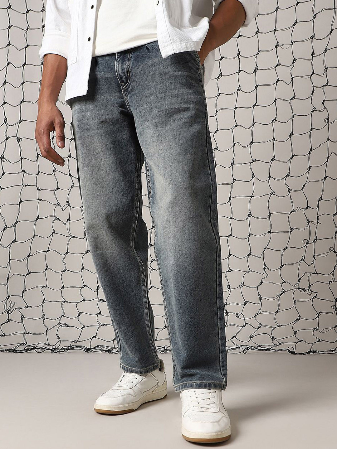 Buy Hubberholme Men Comfort Relaxed Fit Heavy Fade Jeans - Jeans for ...