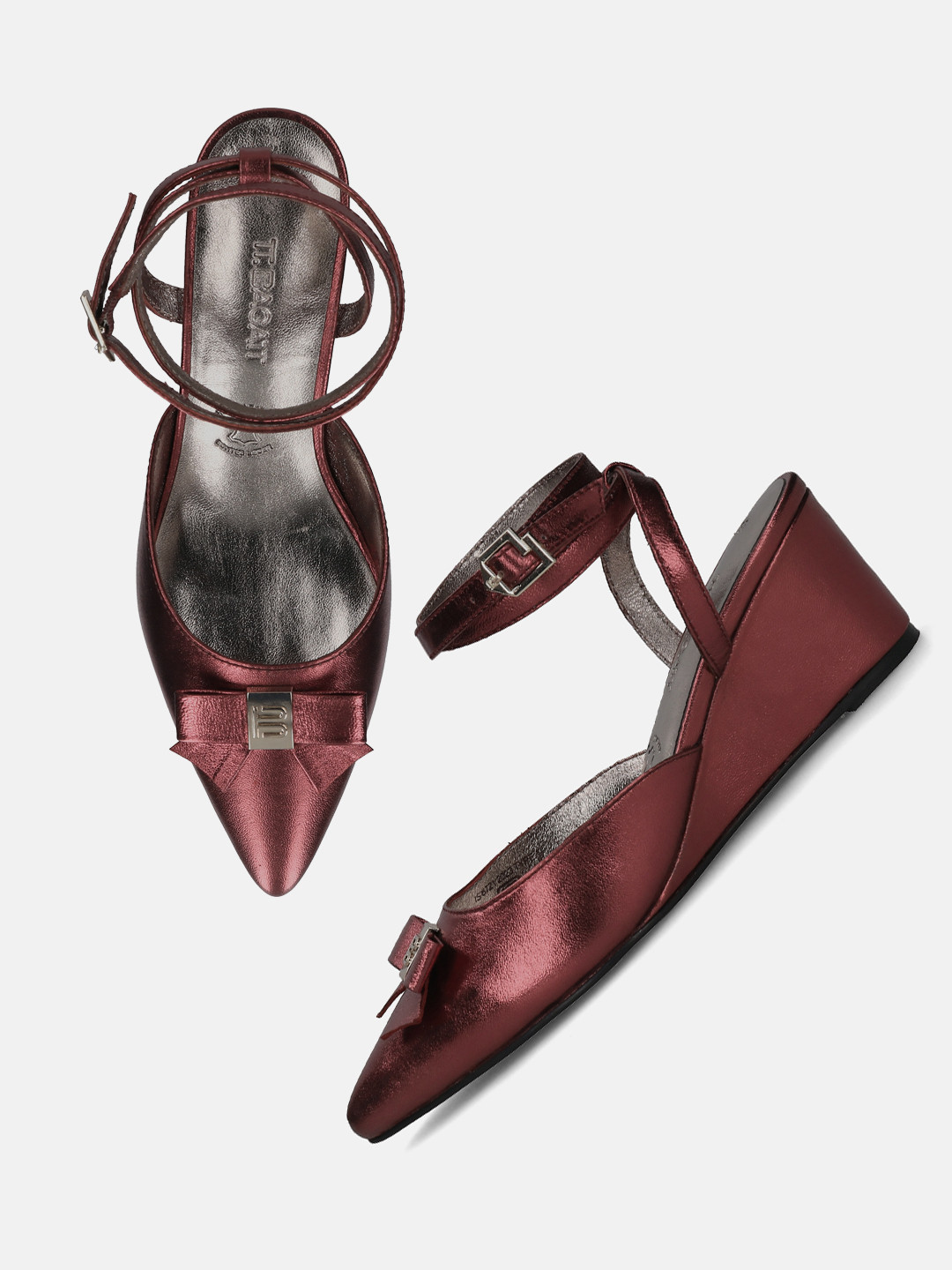 Buy BAGATT Women Ankle Loop Leather Wedge Sandals - Heels for Women ...