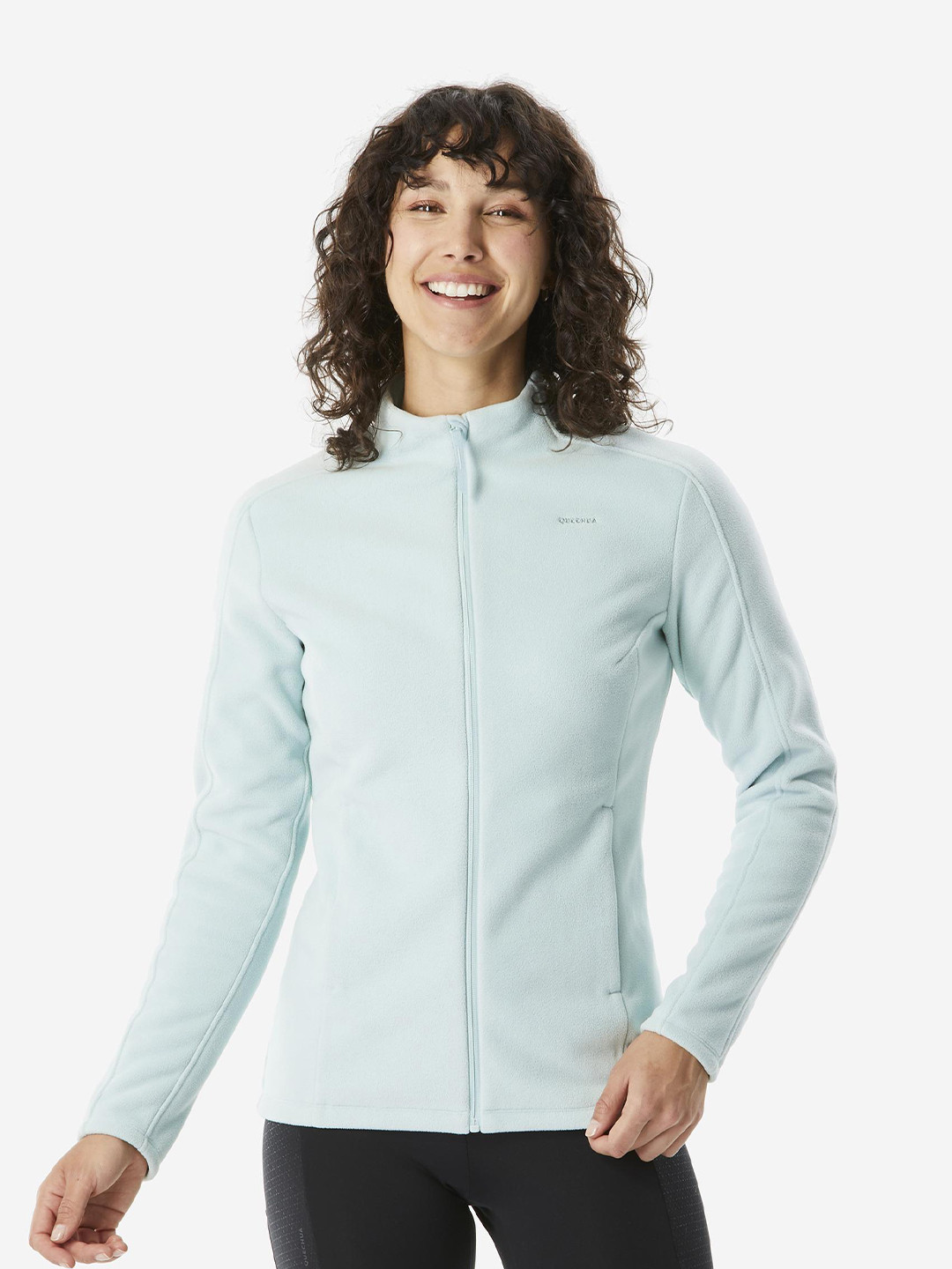 Buy Quechua By Decathlon Women Mock Collar Solid Sports Sporty Jacket ...
