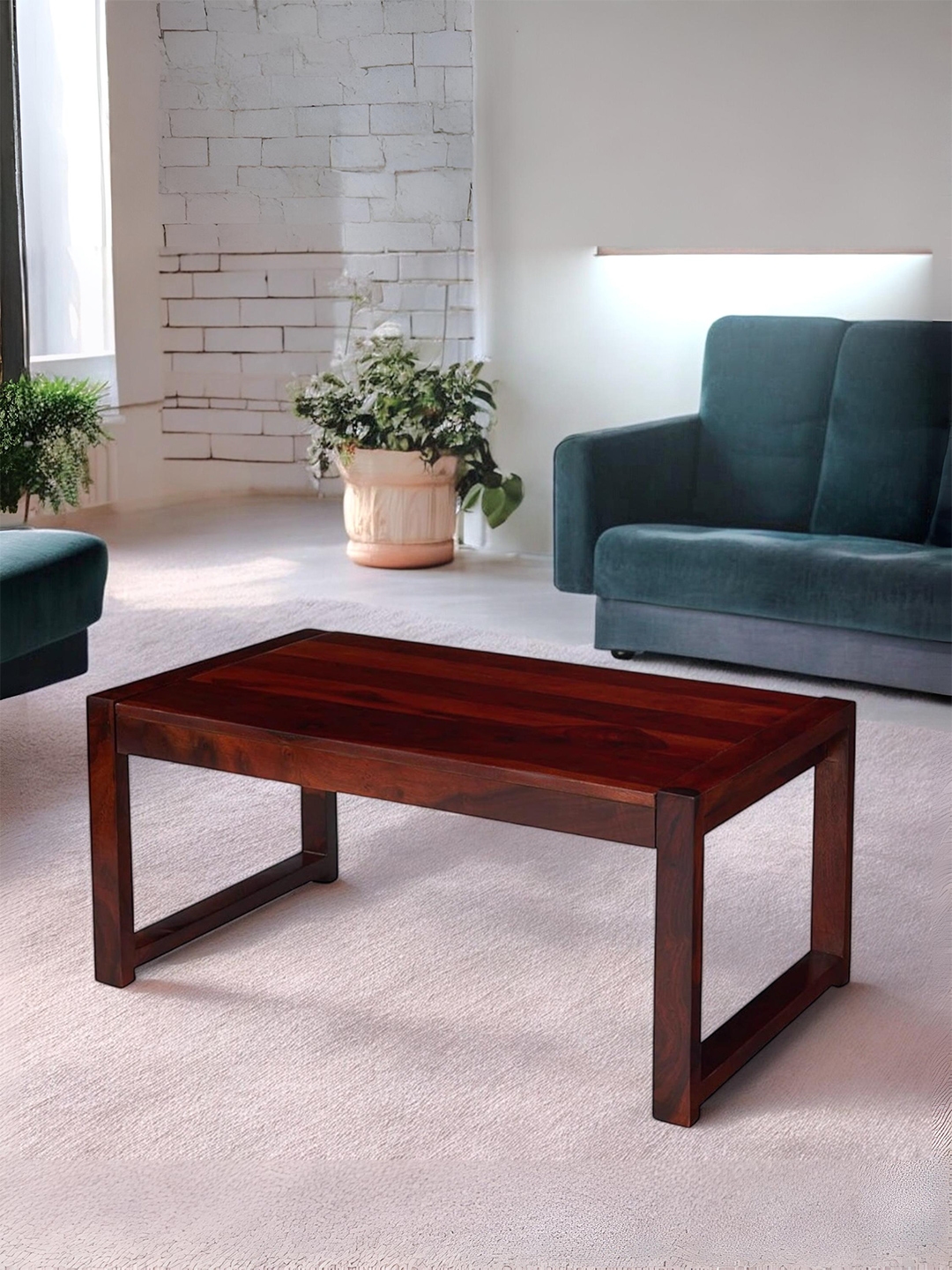 Buy Ikiriya Red Sheesham Wood Contemporary Honey Finish Rectangle ...