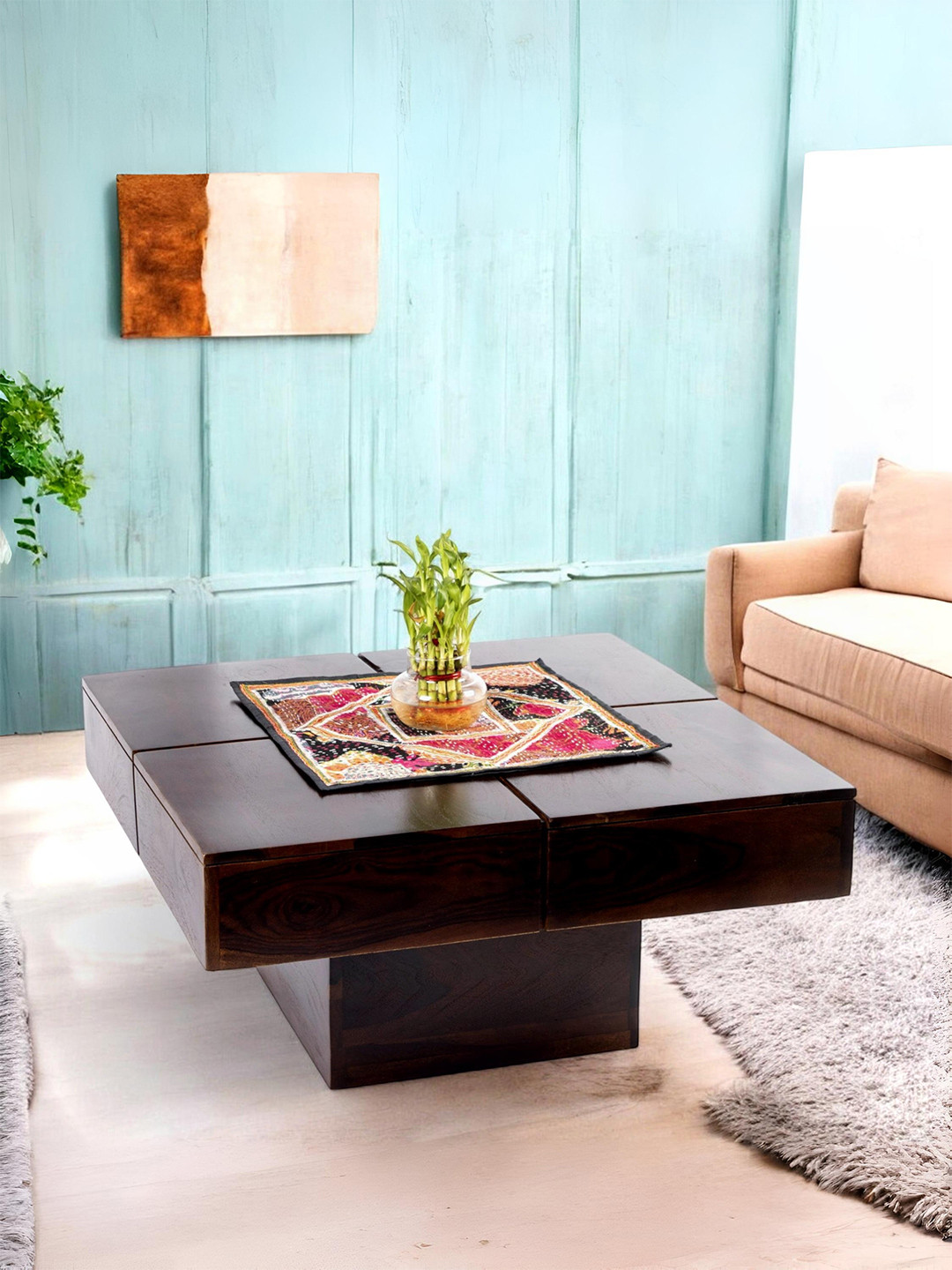 Buy Ikiriya Sheesham Wood Contemporary Coffee Table In Dark Walnut ...