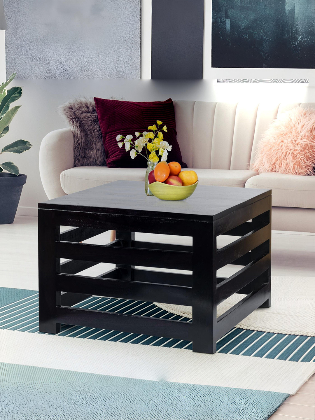 Buy Ikiriya Black Square Wood Contemporary Coffee Table - Coffee Table ...