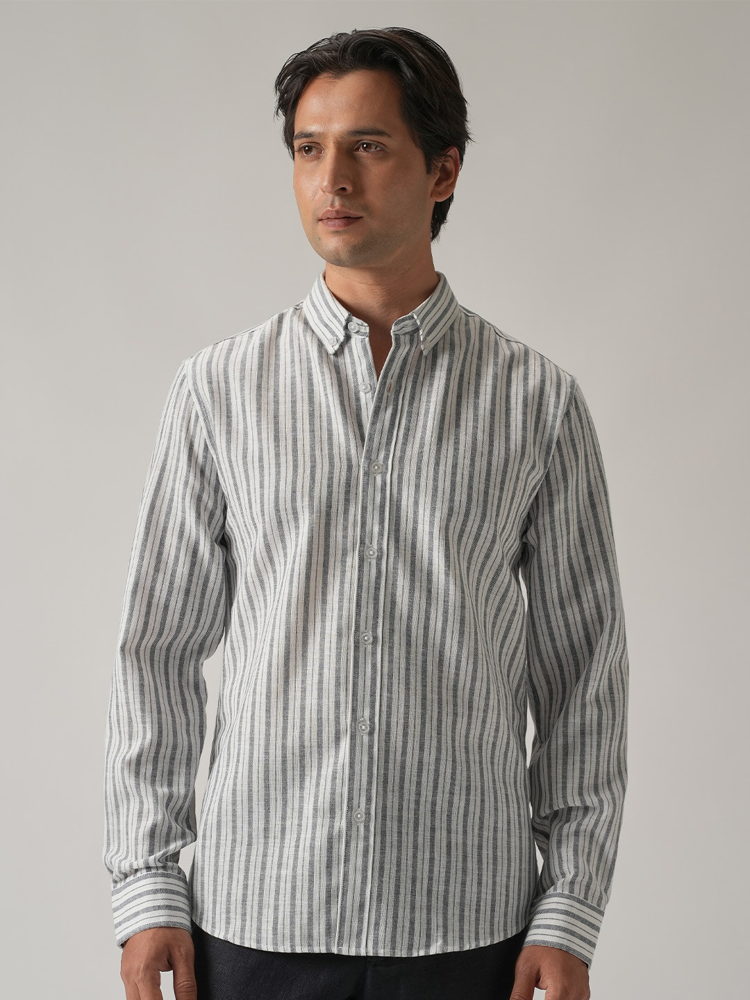 Buy Banana Club Men Classic Slim Fit Semi Sheer Striped Casual Shirt ...