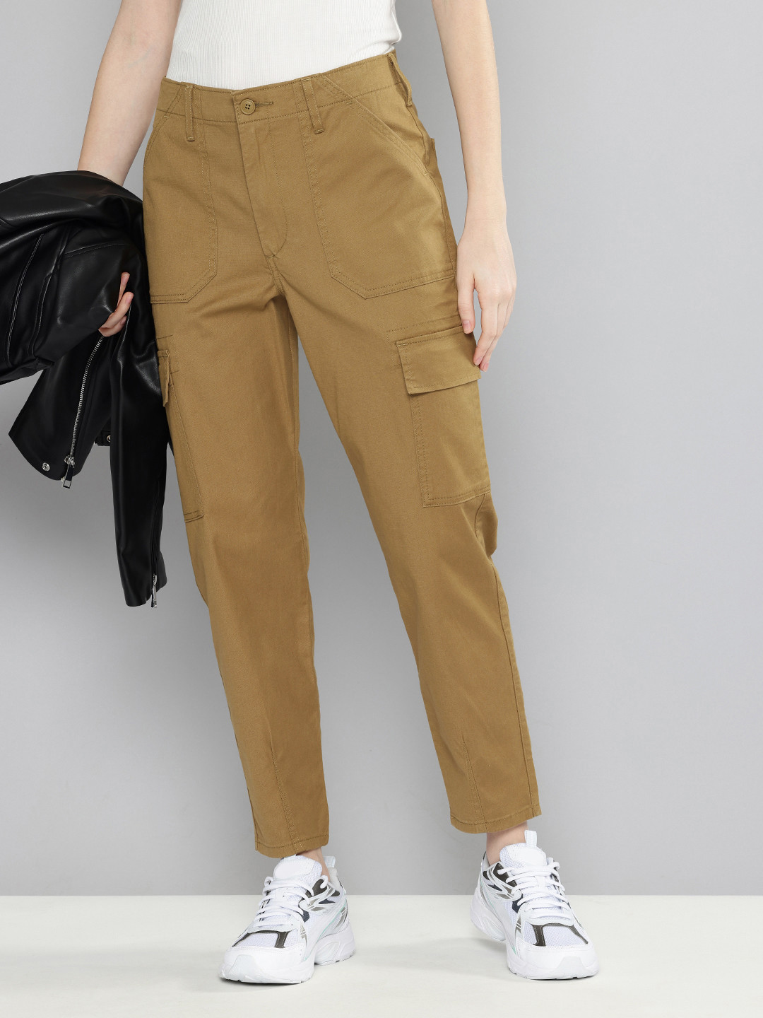 Buy Levis Women High Rise Cargos Chinos Trousers - Trousers for Women ...