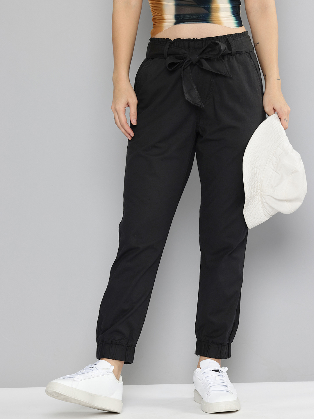 Buy Levis Women High Rise Joggers Comes With A Fabric Belt - Trousers ...