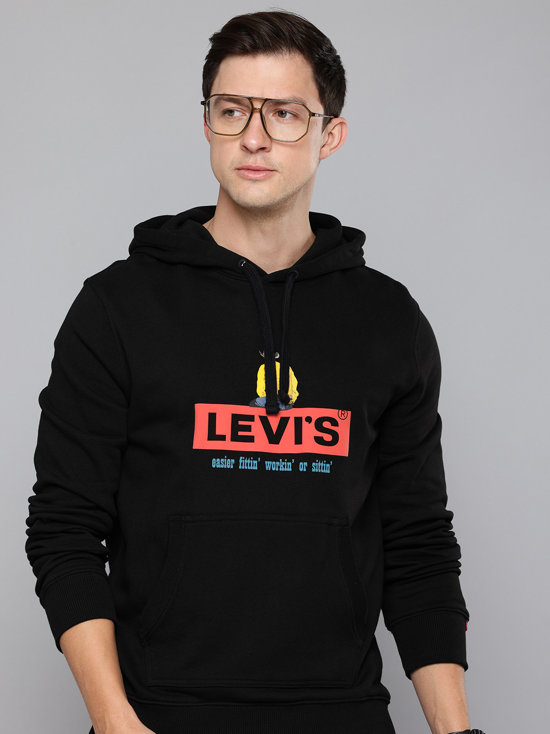 Buy Levis Brand Logo Printed Pure Cotton Hooded Sweatshirt ...