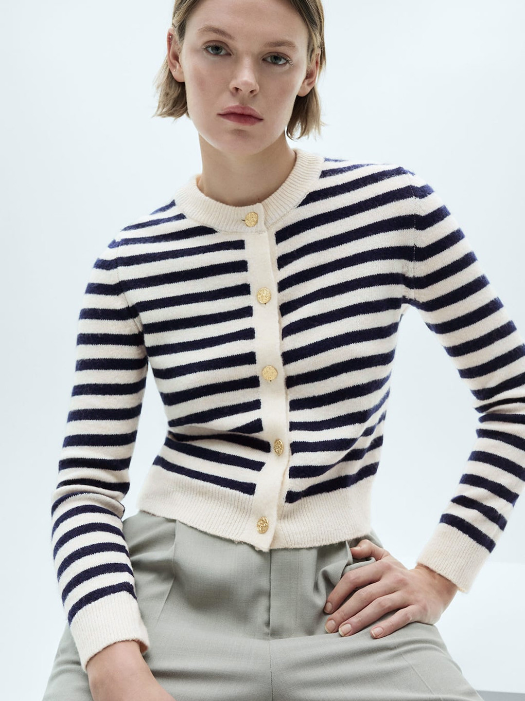 Buy MANGO Striped Cardigan - Sweaters for Women 31346824 | Myntra