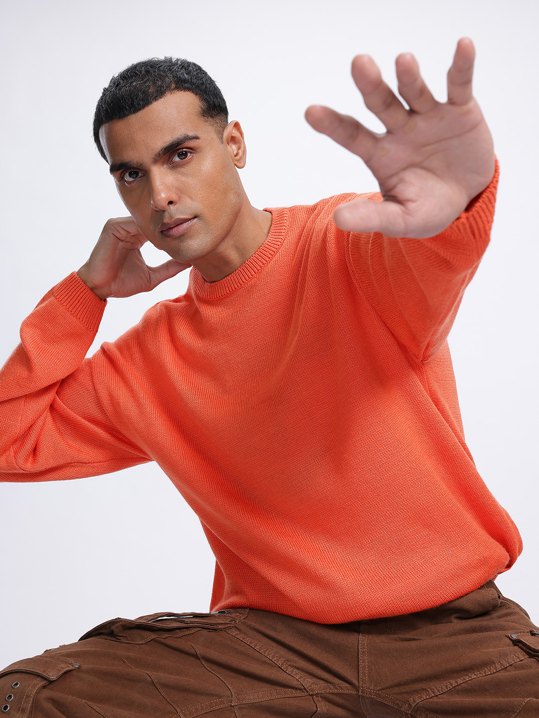 Buy Glitchez Oversized Aura Drop Shoulder Pullover - Sweaters for Men ...