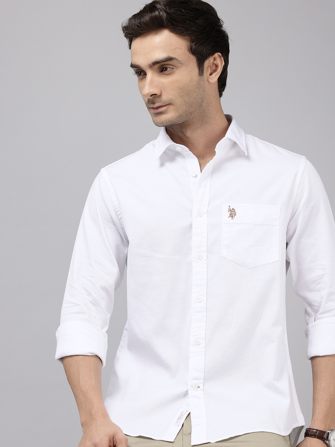 Buy U.S. Polo Assn. Pure Cotton Tailored Fit Casual Shirt - Shirts for ...