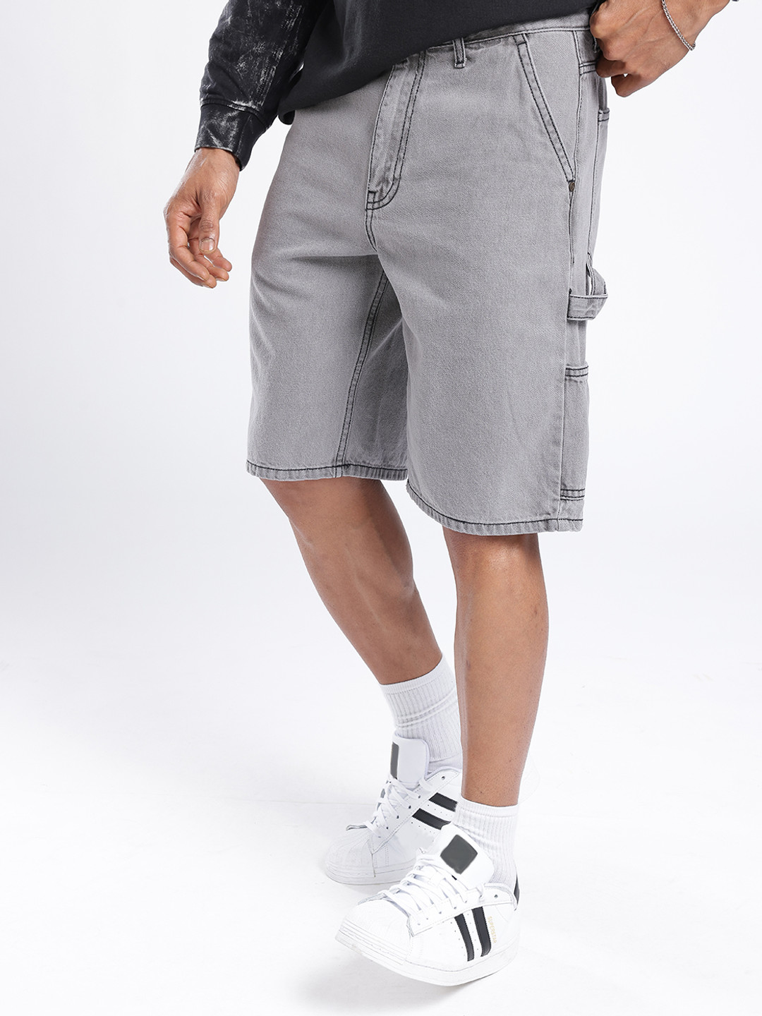 Buy Glitchez Men No Filter Drip Oversized Denim Jorts - Shorts for Men ...