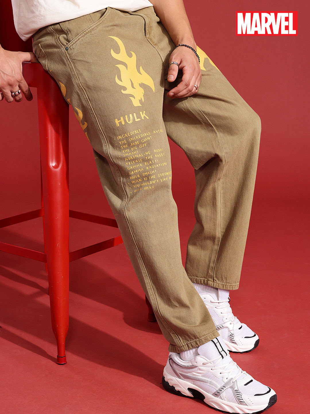 Buy MARVEL STREET Men Pure Cotton Relaxed Fit Hulk Printed Jeans ...