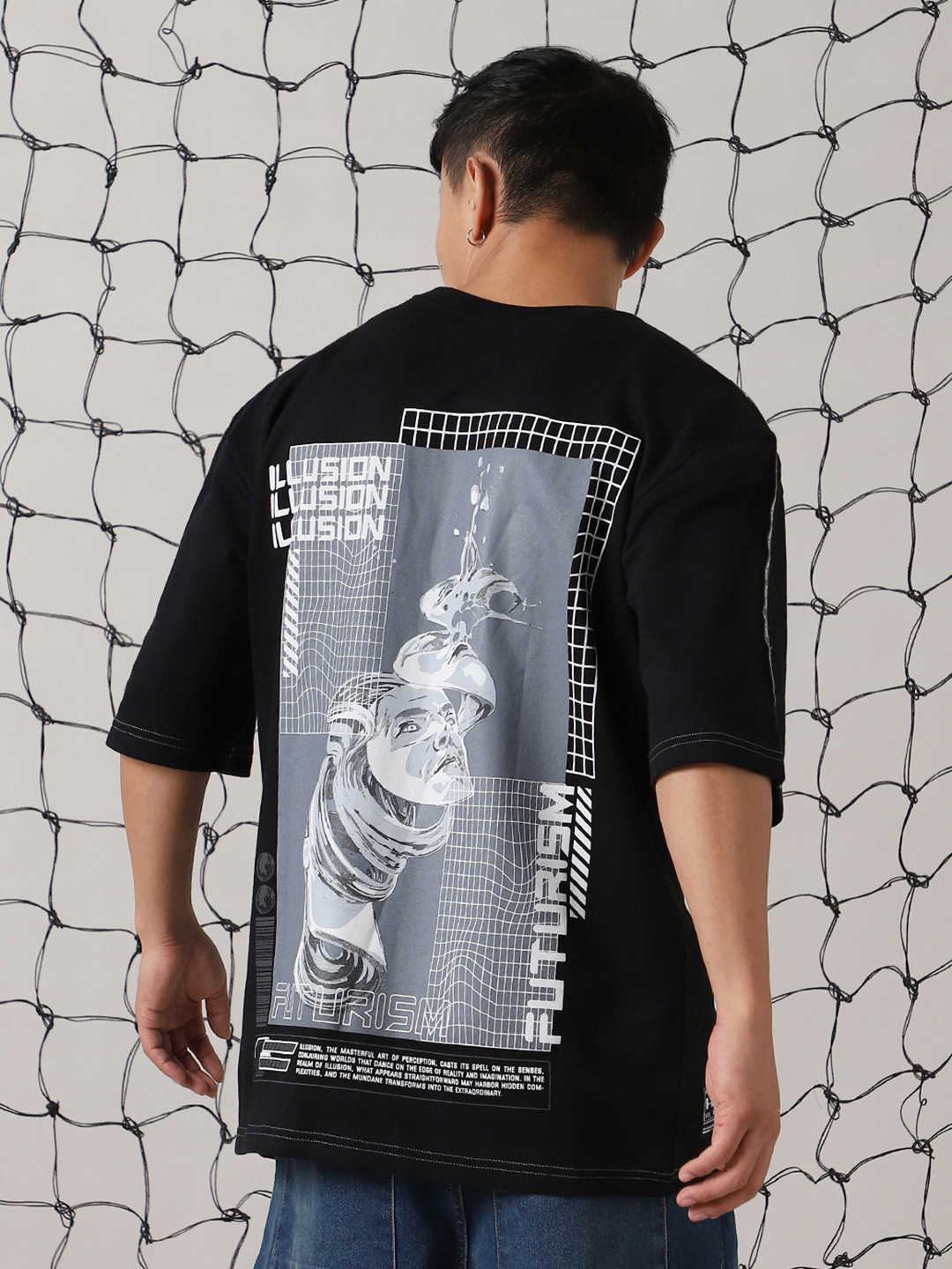 Buy Hubberholme Men Graphic Printed Round Neck Cotton Oversized T Shirt ...