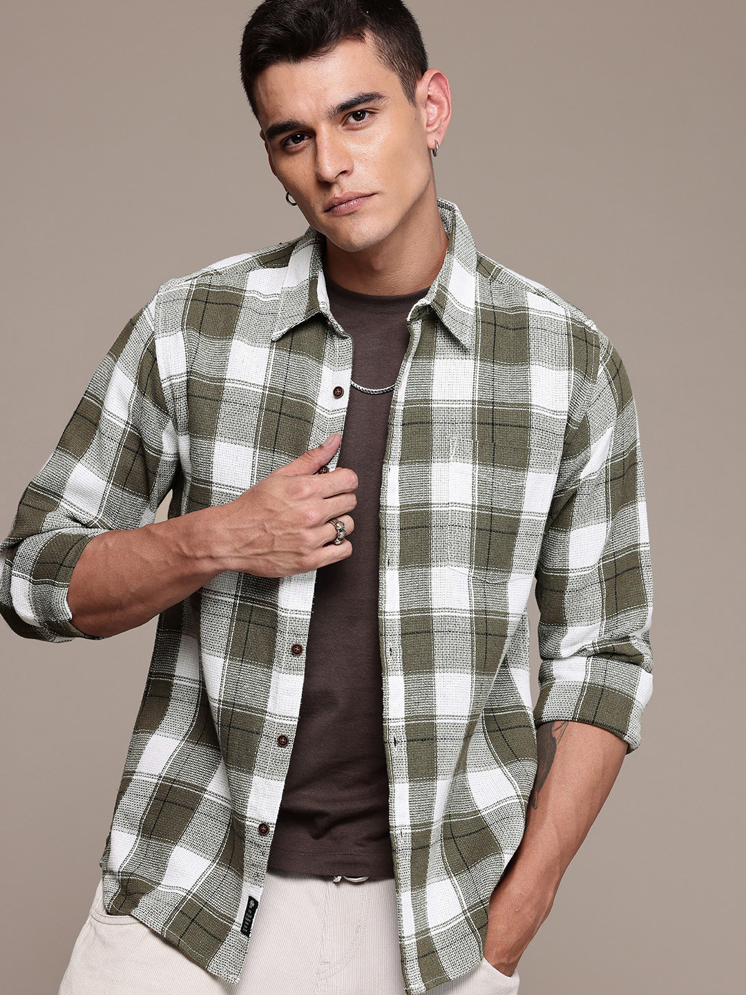 Buy The Roadster Life Co. Checked Relaxed Fit Casual Shirt - Shirts for ...