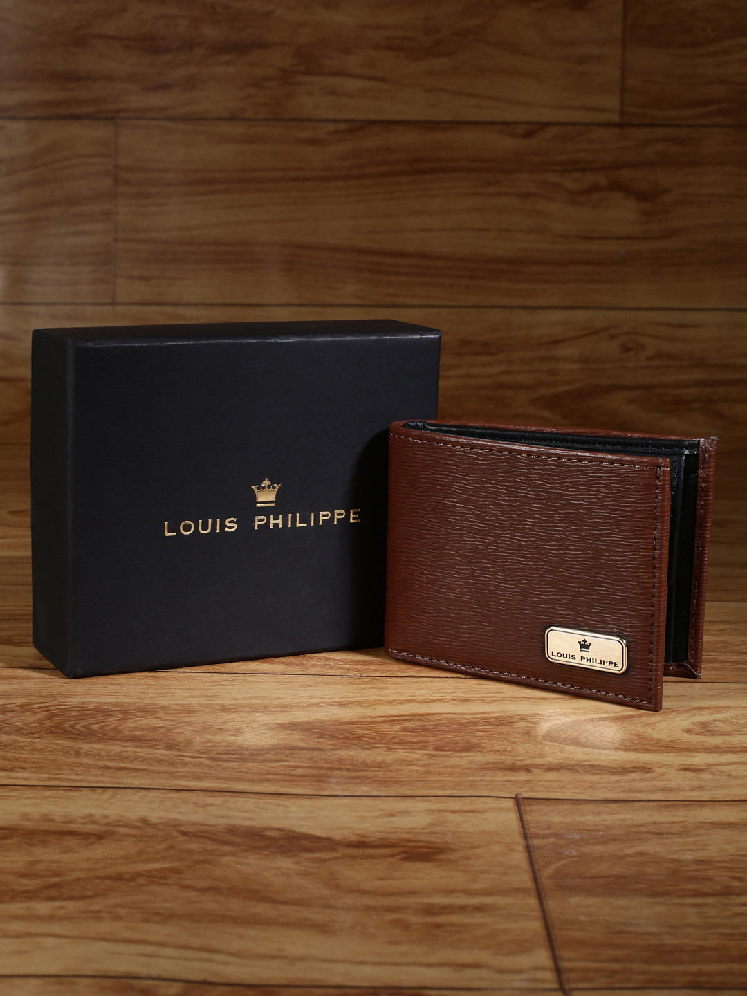 Buy Louis Philippe Men Textured Two Fold Leather Wallet - Wallets for ...