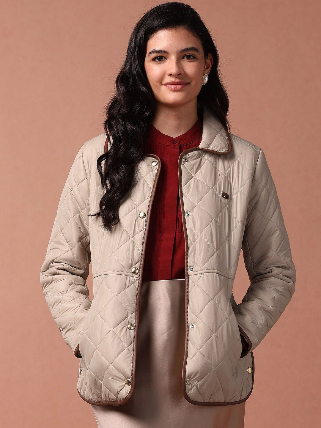 Buy U.S. Polo Assn. Women Spread Collar Solid Casual Quilted Jacket ...