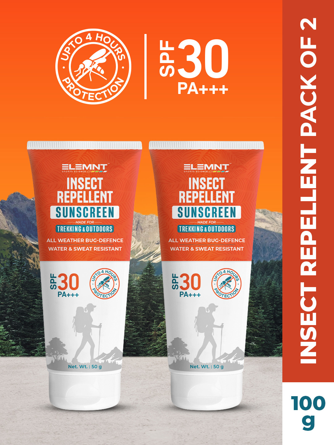 Buy Elemnt Sports Science Set Of 2 Insect Repellent Sunscreen SPF 30 50 ...