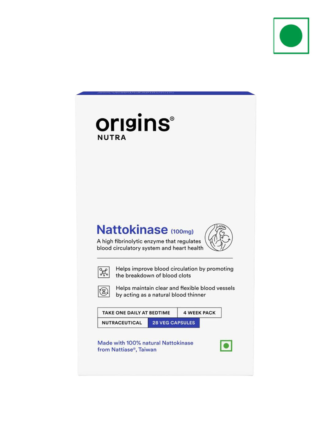Buy Origins Nutra Nattokinase 100mg Capsules For Blood Circulatory ...