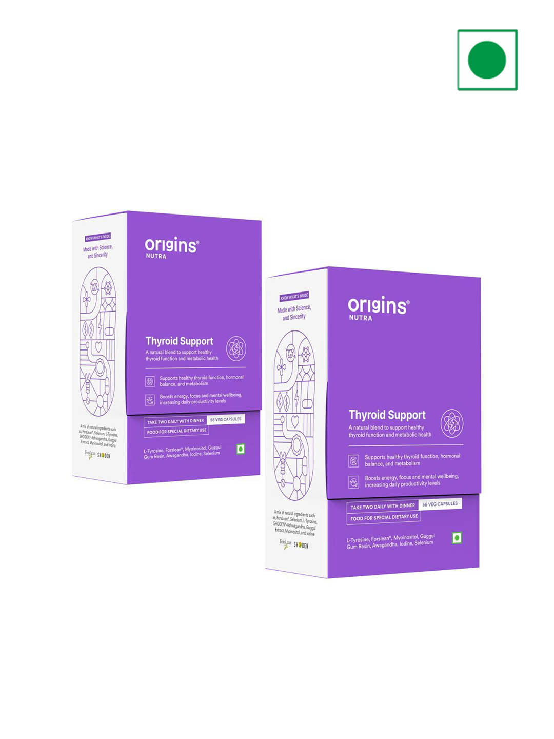 Buy Origins Nutra Set Of 2 Thyroid Support Capsules 56 Each - Nutrition And Wellbeing for Unisex ...
