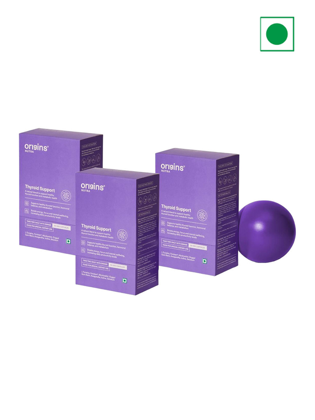 Buy Origins Nutra Set Of 3 Thyroid Support Capsules 56 Nos Each ...