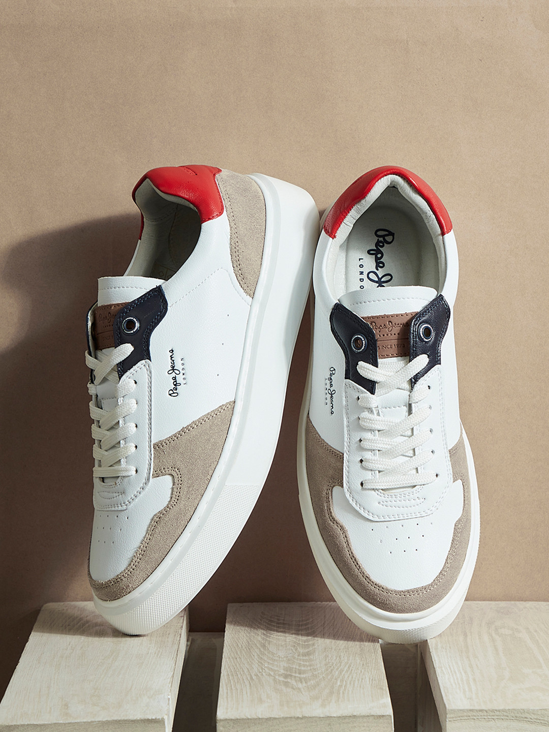 Buy Pepe Jeans Men PU Colourblocked Sneakers - Casual Shoes for Men ...