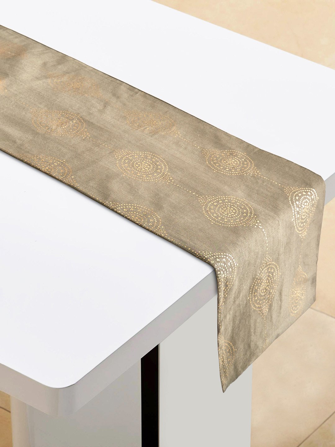 Buy Home Centre Corsica Gleam Cecil Brown Foil Printed Table Runner ...