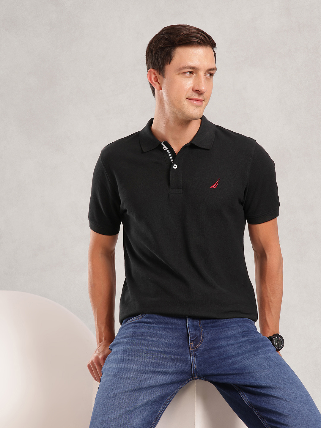 Buy Nautica Polo Collar Pure Cotton T Shirt - Tshirts for Men 31400135 ...