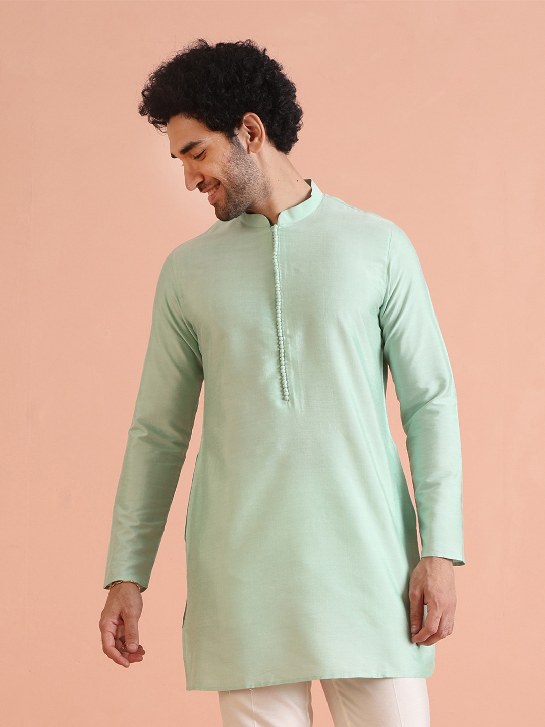 Buy Kisah Mandarin Collar Straight Kurta - Kurtas for Men 31400755 | Myntra