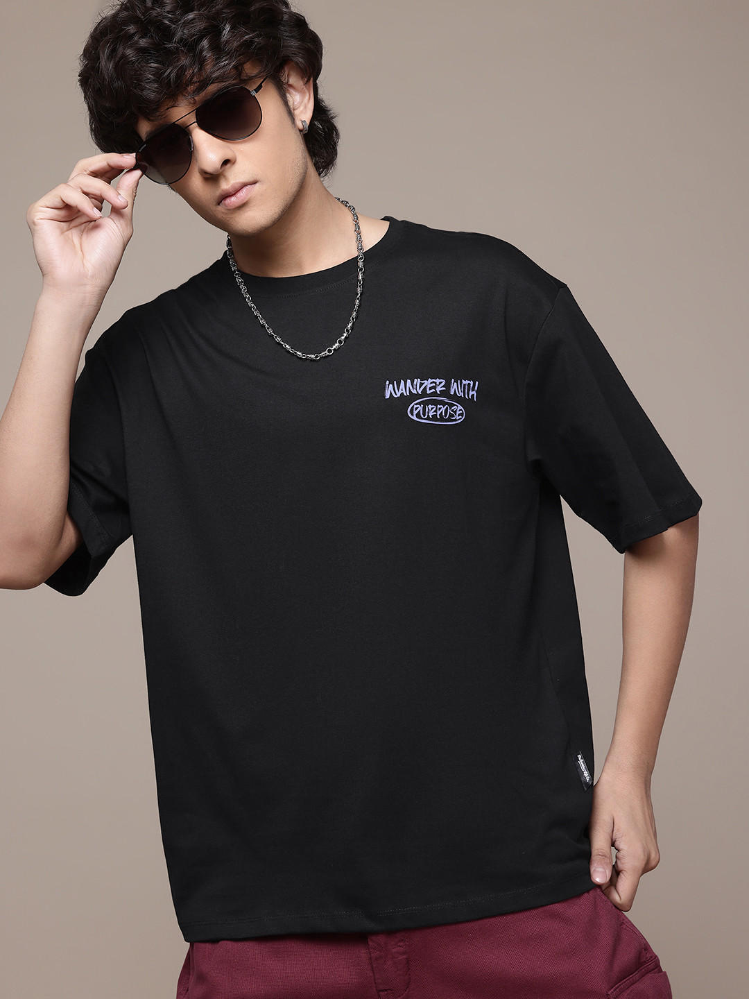 Buy The Roadster Lifestyle Co. Men Printed Pure Cotton Relaxed Fit T ...