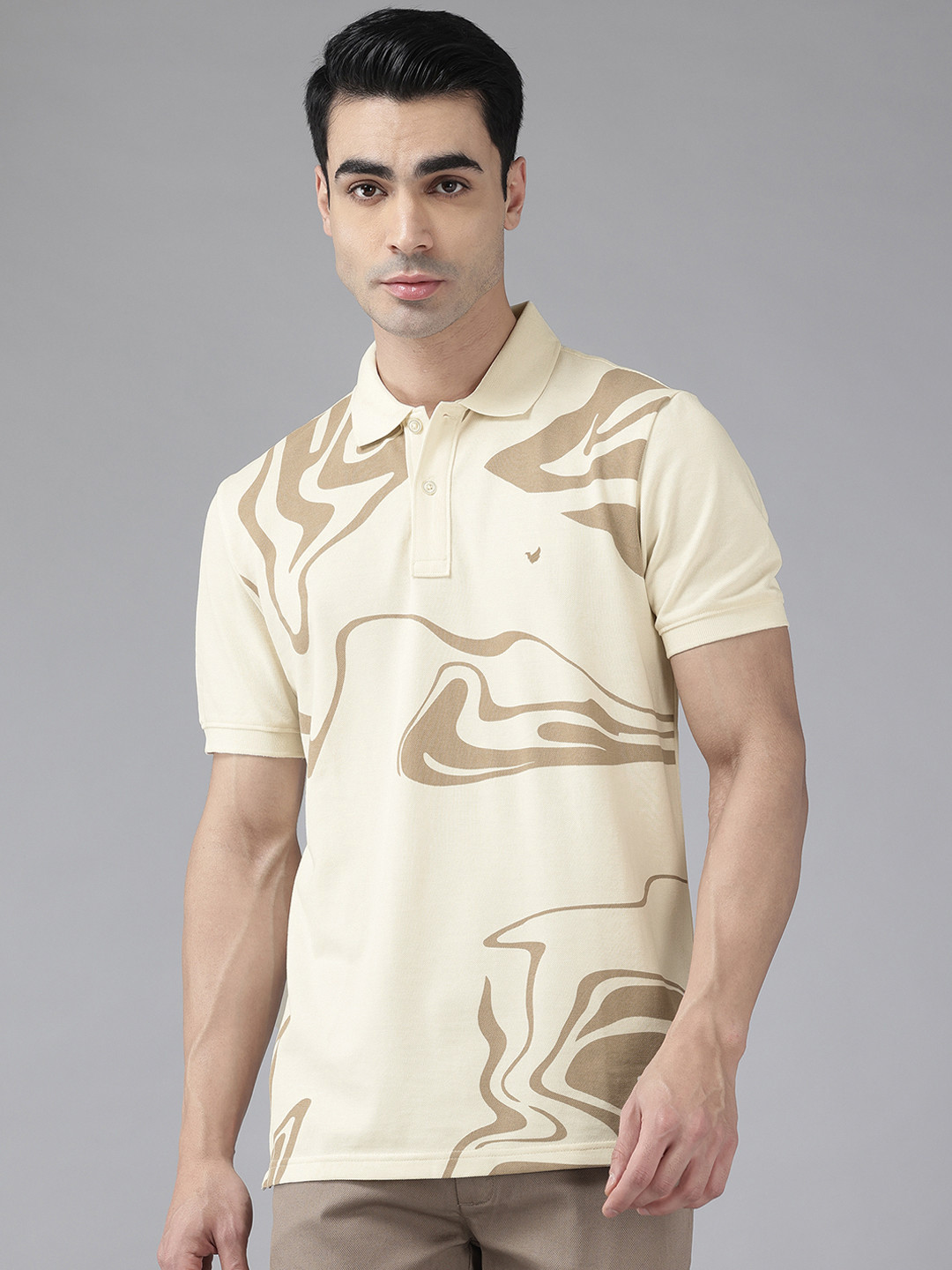 Buy Blackberrys Abstract Print Polo Collar Slim Fit T Shirt - Tshirts ...