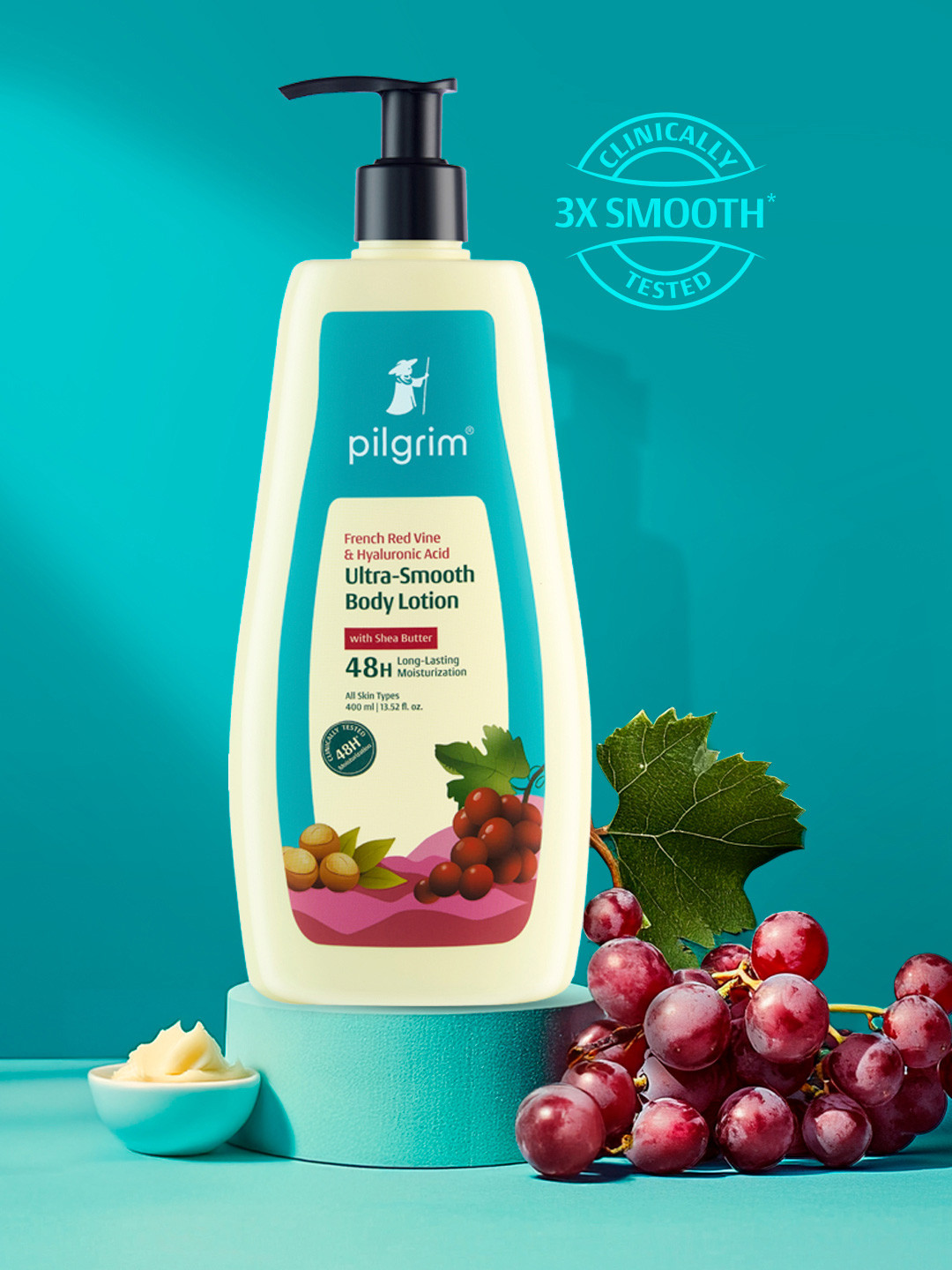 Buy Pilgrim French Red Vine & Hyaluronic Acid Ultra Smooth Body Lotion ...