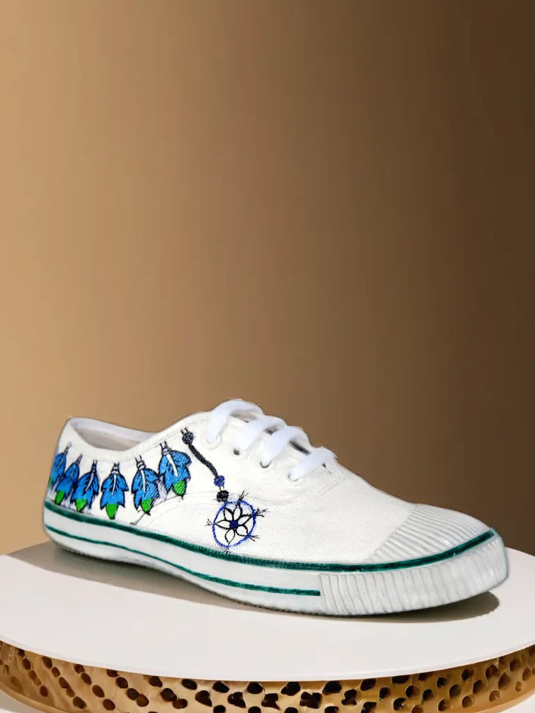 Buy Colour Kicks Women Feathers Hadpainted Canvas Sneakers - Casual ...