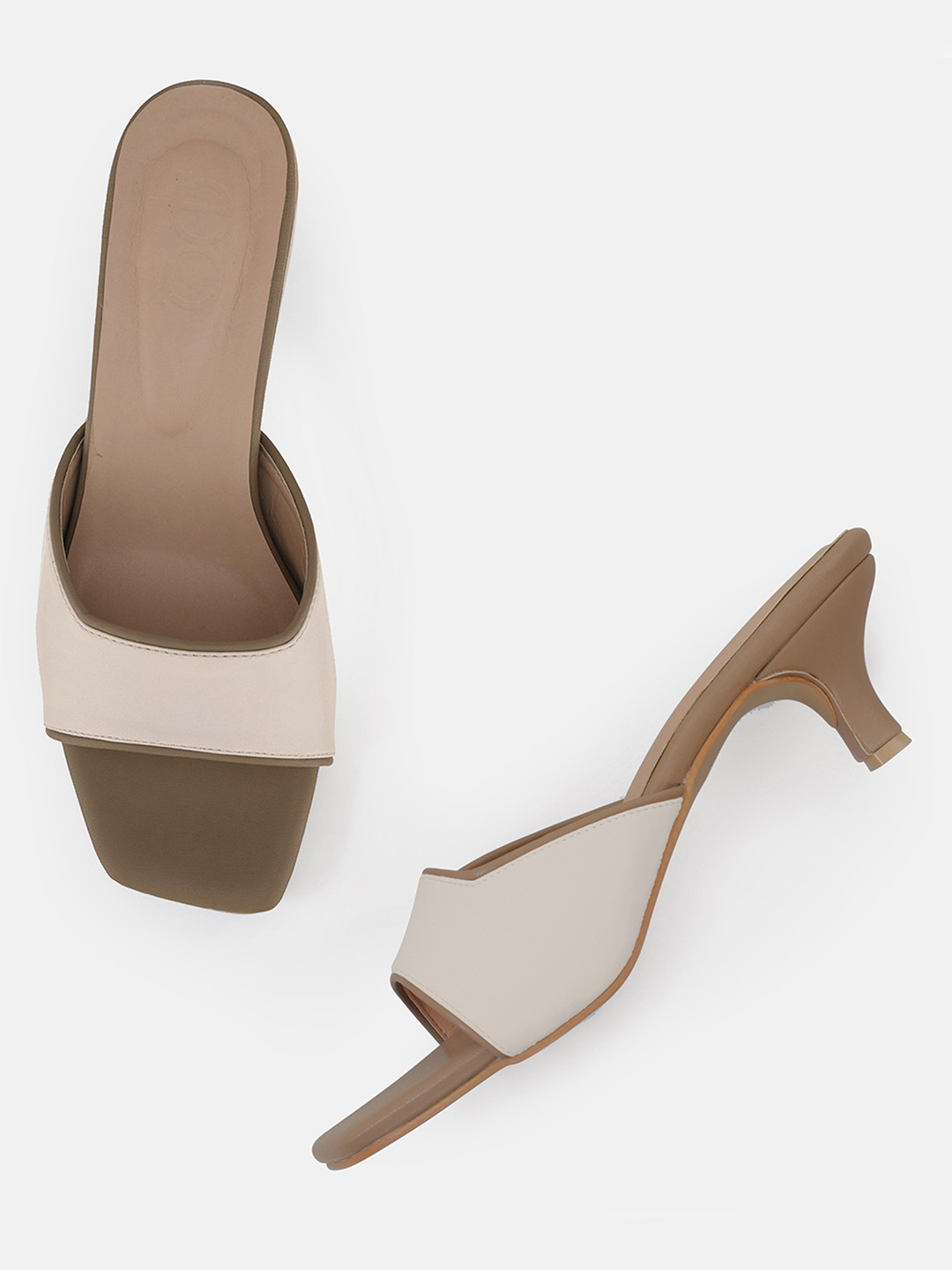 Buy Elevato Basics Women Colourblocked Kitten Heel Sandals - Heels for ...