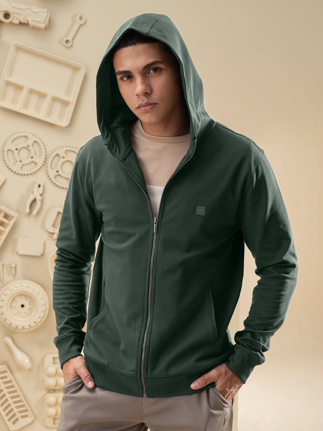 Buy DAMENSCH Men Long Sleeve Full Zip Hooded Sweatshirts - Sweatshirts ...