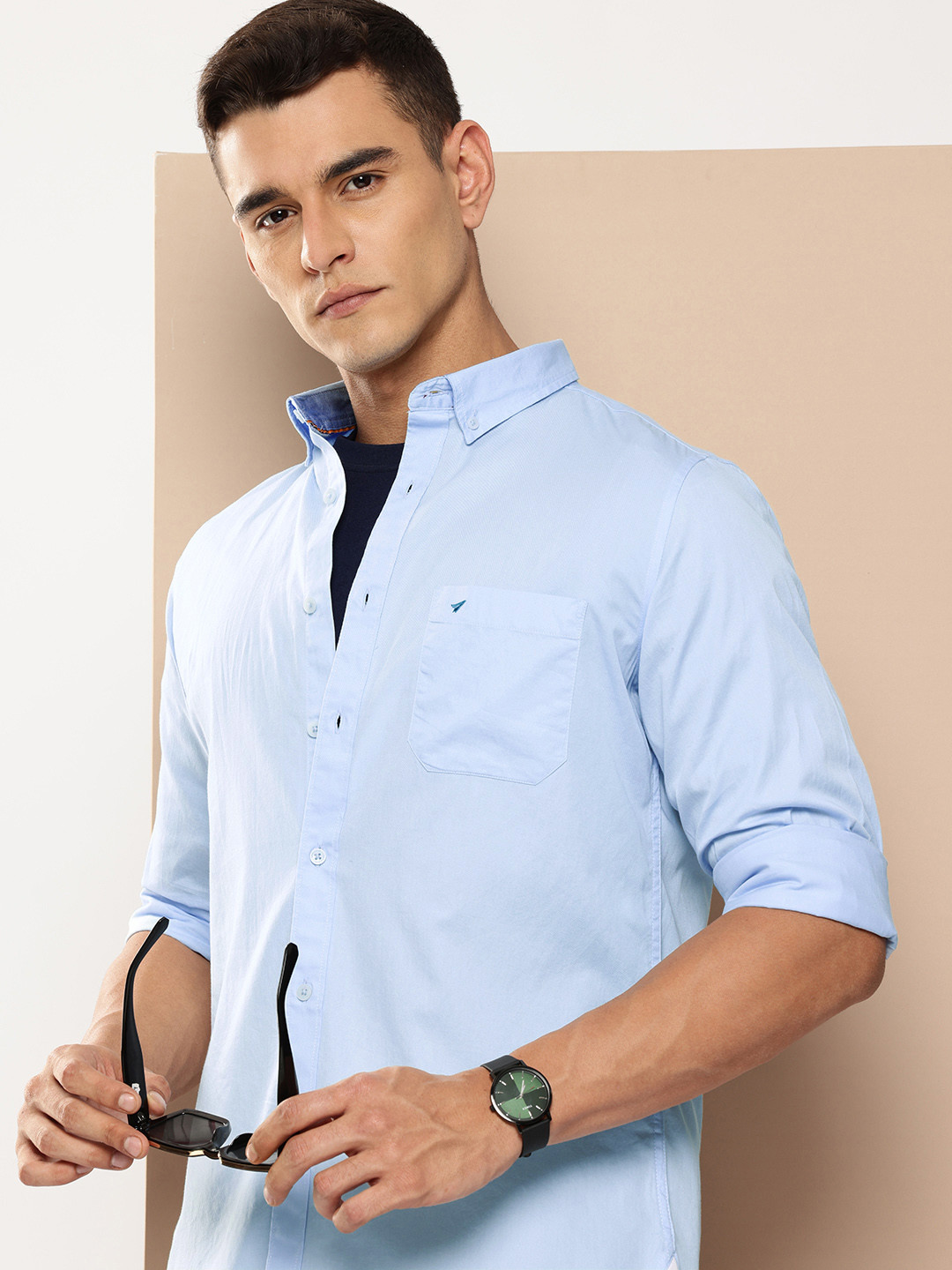 Buy INVICTUS Slim Fit Opaque Pure Cotton Casual Shirt - Shirts for Men ...