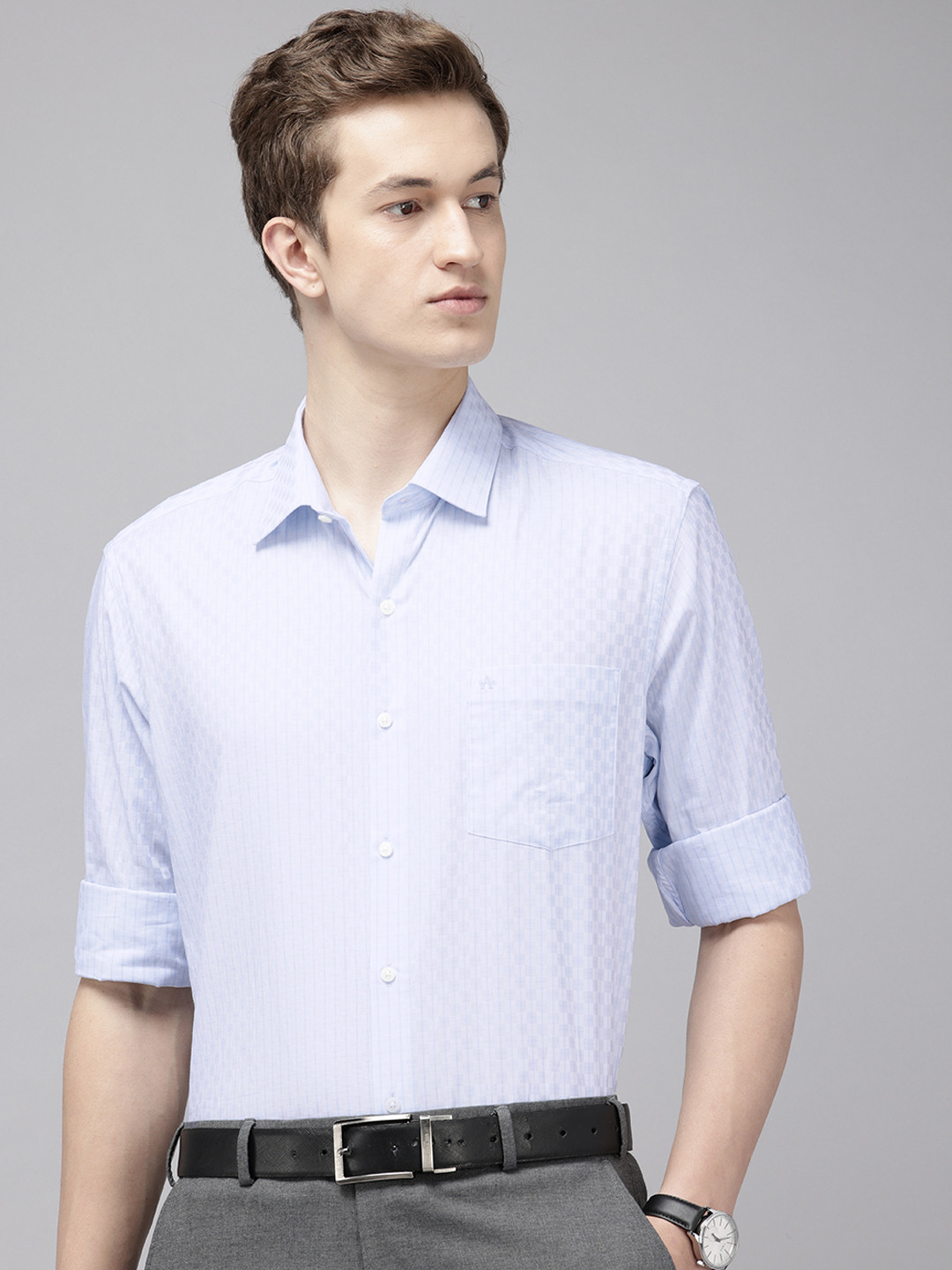 Buy Arrow Manhattan Slim Fit Checked Pure Cotton Formal Shirt - Shirts ...