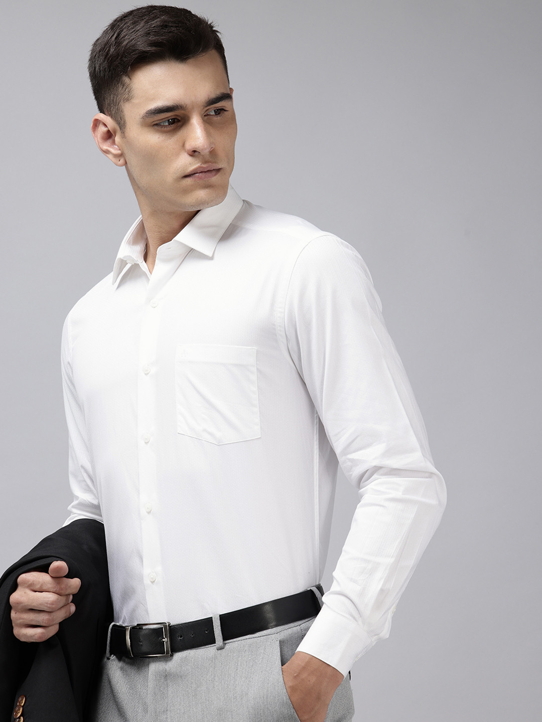 Buy Arrow Pure Cotton Manhattan Slim Fit Textured Formal Shirt - Shirts ...
