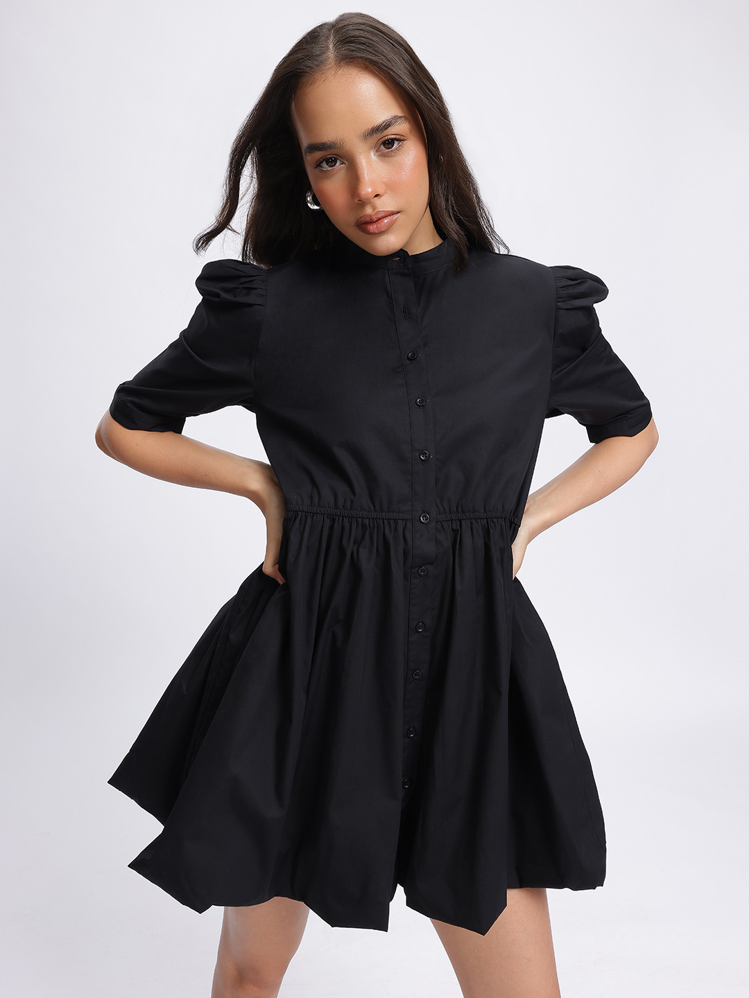 Buy Glitchez Classy Chic Cinched Waist Balloon Mini Dress - Dresses for ...