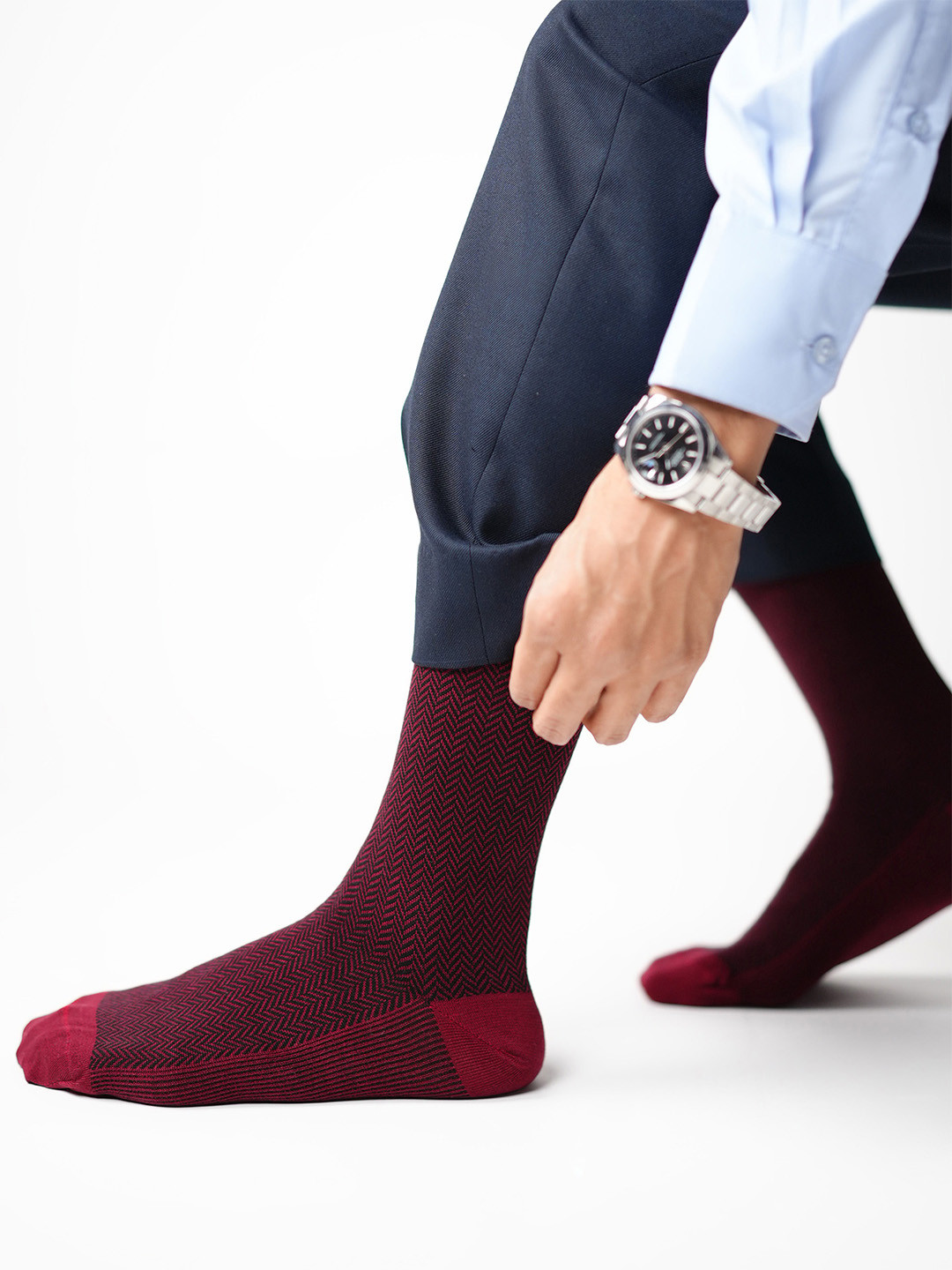Buy Theater Men Maroon Mercerized Cotton Formal Socks - Socks for Men ...