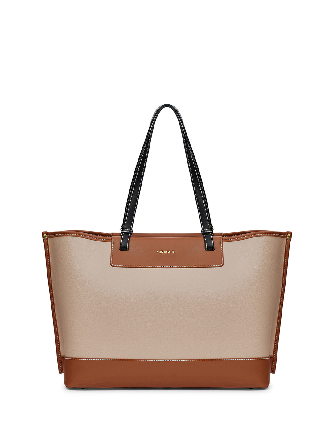 Buy MIRAGGIO Miranda Beige Structured Tote Bag - Handbags for Women ...