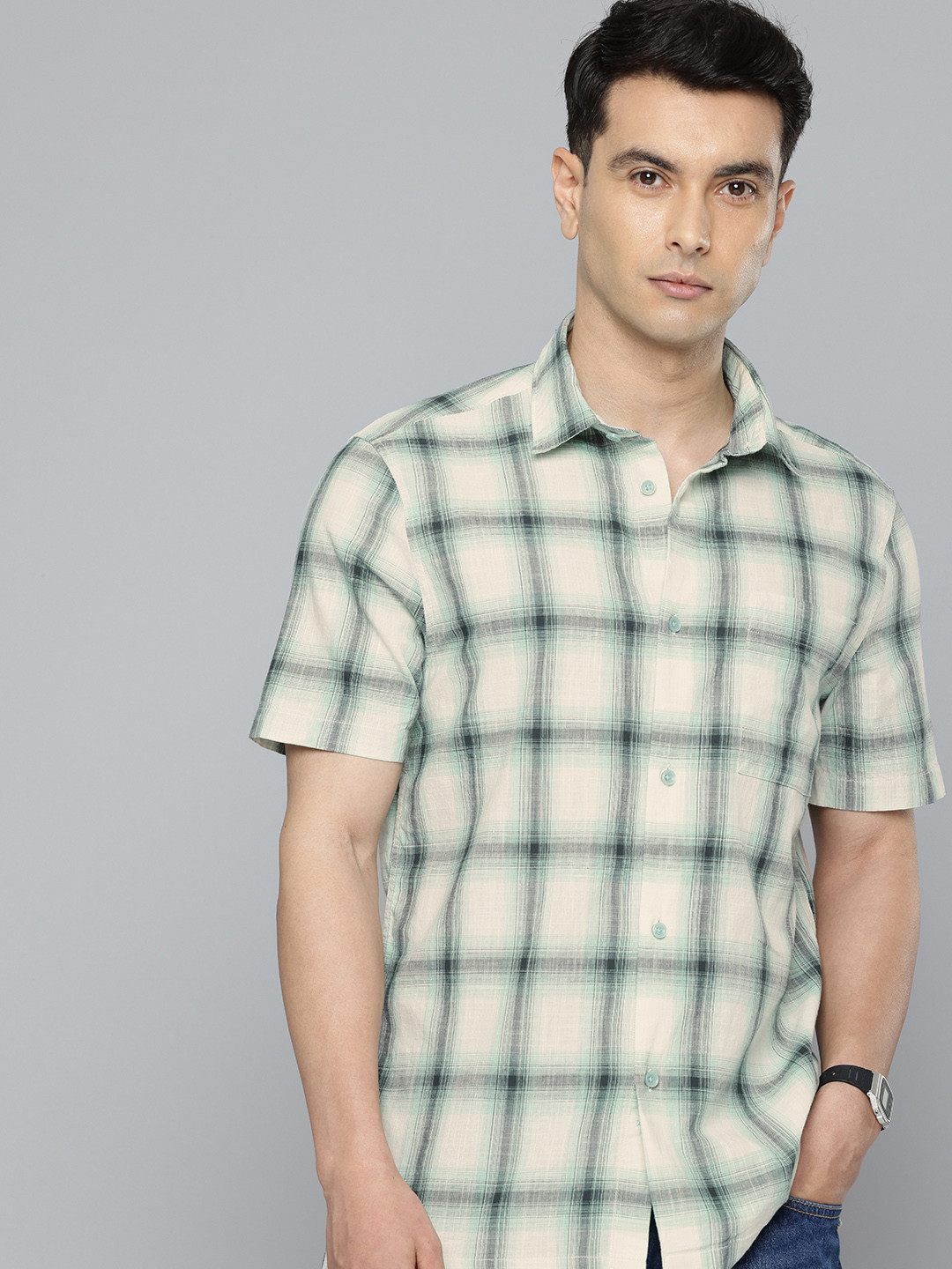 Buy Flying Machine Checked Pure Cotton Casual Shirt - Shirts for Men ...